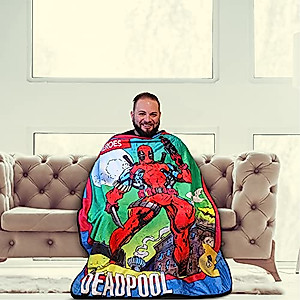 Marvel Deadpool Fleece Throw Blanket| Measures 60 x 45 Inches