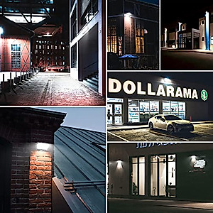 LED Wall Pack Light with Dusk-to-Dawn Photocell,120W/100W/80W Selectable, 0-10V Dimmable 15600LM 5000K Daylight Outdoor Wall Light,Replace 450W MH/HPS, IP65 120-277V AC for Parking Lot DLC & UL Listed