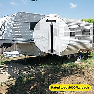 LEADBRAND Slide Out Support Jacks - Slide Out Stabilizers for RV, Camper and Travel Trailer, with Anti-Vibration Rubber mat on top, Stands for Hand Jack, Up to 5,000 lbs Capacity, Pack of 2 (20-37“)