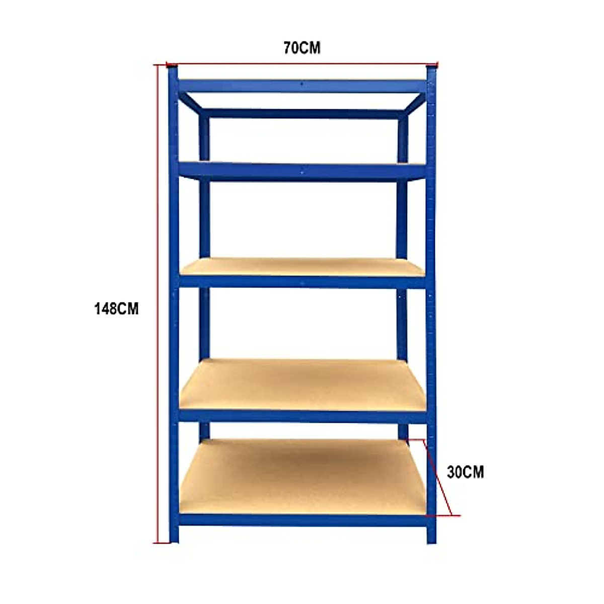 5-Tier Adjustable Storage Shelving Unit Heavy Duty Organizing Shelf Metal Utility Rack Shelves for Kitchen, Pantry, Closet, Garage, Office,59" Hx28 Wx12 D (Blue)