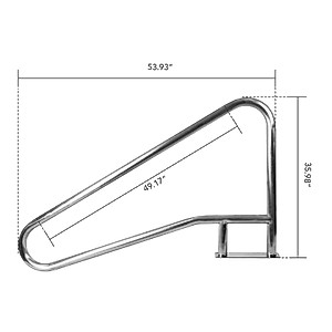 54" x 36" Pool Handrail - Sturdy and Safe Swimming Pool Stair Handle for Easy Access
