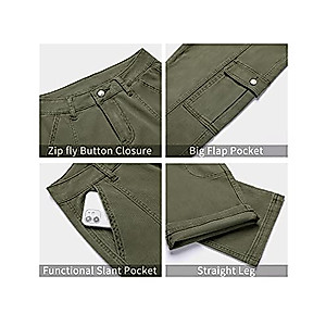 GRAPENT Women Pants Trendy Pants Womens Summer Clothes True Classic Chino Pants Women Trousers Camo Cargo Pants Color Army Green Size 6