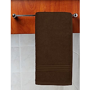 Utopia Towels 6 Piece Luxury Hand Towels Set, (16 x 28 inches) 100% Ring Spun Cotton, Lightweight and Highly Absorbent 600GSM Towels for Bathroom, Travel, Camp, Hotel, and Spa (Dark Brown)
