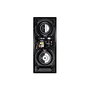 Monoprice 3-Way Carbon Fiber In-Wall Column Speaker - 6.5 Inch (Each) With Ribbon Tweeter, 8 Ohm Nominal Impedance, Magnetic Grille, 200 Watt Max, White - Amber Series