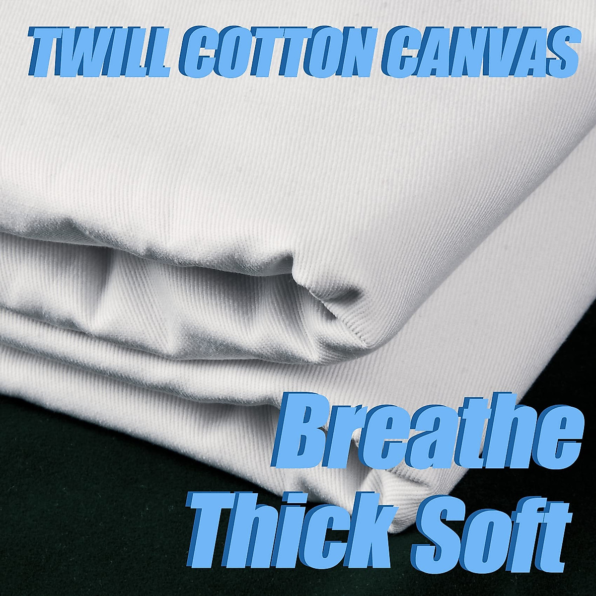 2 Yard White Twill Cotton Canvas Fabric,Natural Thick Cotton Poplin Fabric By The Yard,59 Inches Wide 100% Cotton Fabric, Embroidery Muslin Quilting Fabric Material for Sewing Material Apparel Cloth