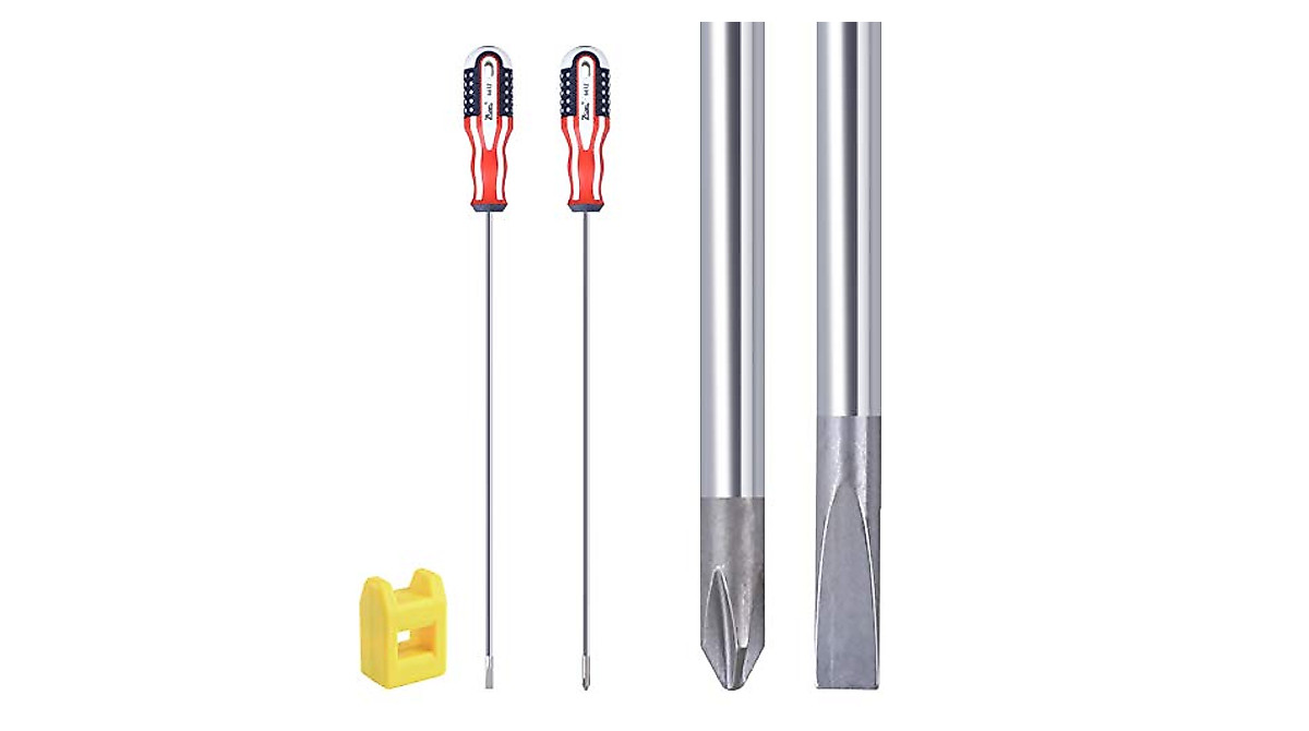 uoboeuq Slotted and Phillips Screwdriver, PH1 12" Long Cross-head ...