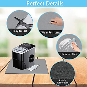 Mat for Ice Makers Countertop, Mat for Under Ice Maker Absorbent Drying Mat for Kitchen Appliance, Nugget Ice Maker Machine Mat, Small Portable Ice Maker Mat, 19''x12'', Grey
