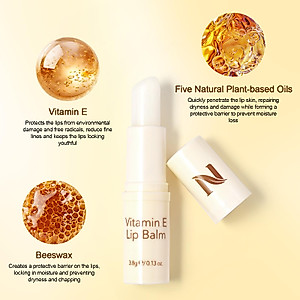 Neutriherbs Vitamin E Lip Balm Lipstick for Women, Moisturizing Lip stick Beauty Makeup Long-Lasting Rose Honey Stick Gloss Lip Balm 0.13 Fl Oz