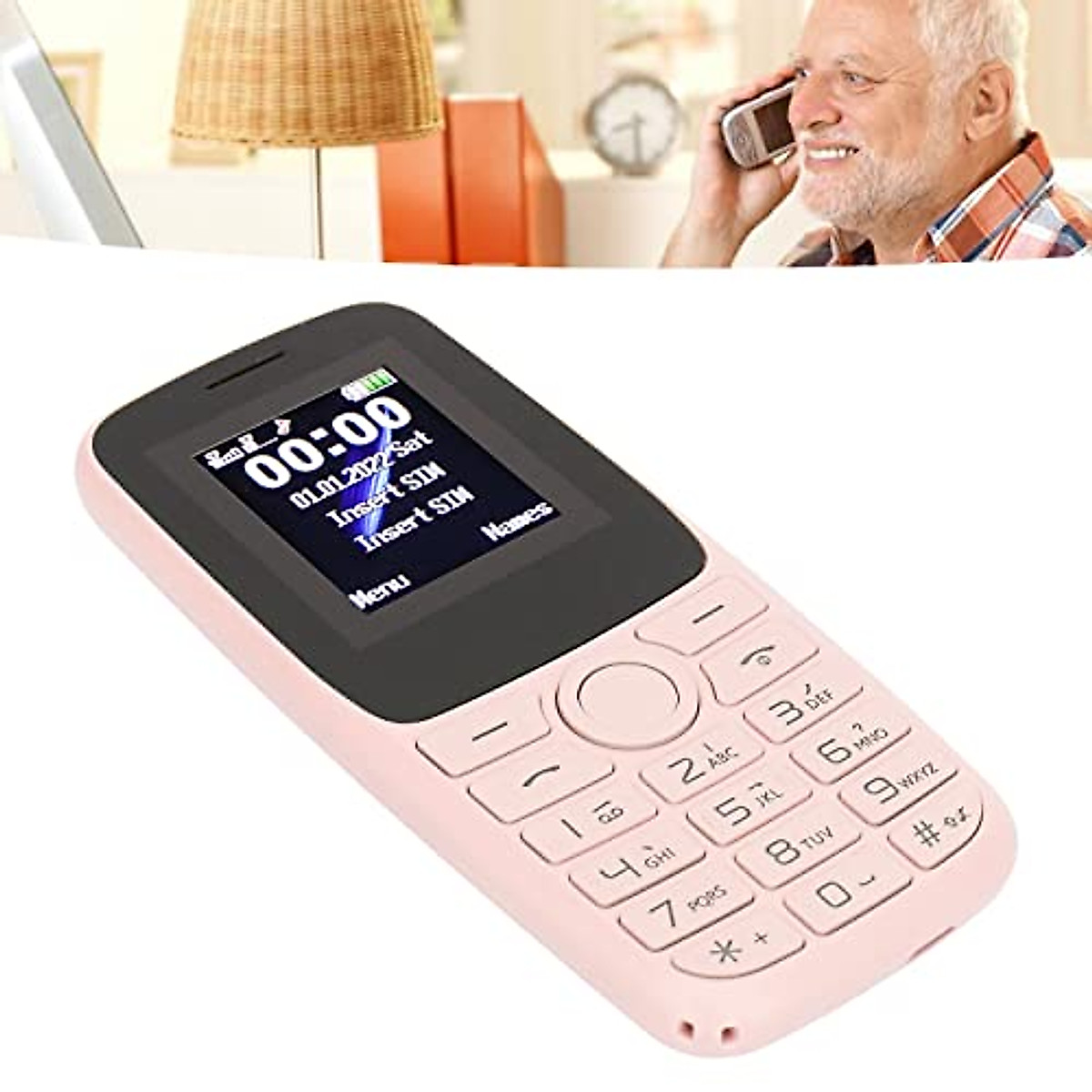 Zyyini Senior Cell Phone, 2G GSM, High Volume Unlocked Basic Mobile Phone, 2.4 Inch Large Screen, Dual SIM Supported, Big Buttons Unlocked Cellphone for Elderly Parents Gift (Pink)
