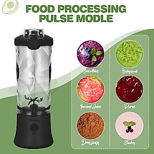 2 Pack Portable Blender,270 Watt for Shakes and Smoothies Waterproof Blender USB Rechargeable with 20 oz BPA Free Blender Cups with Travel Lid.