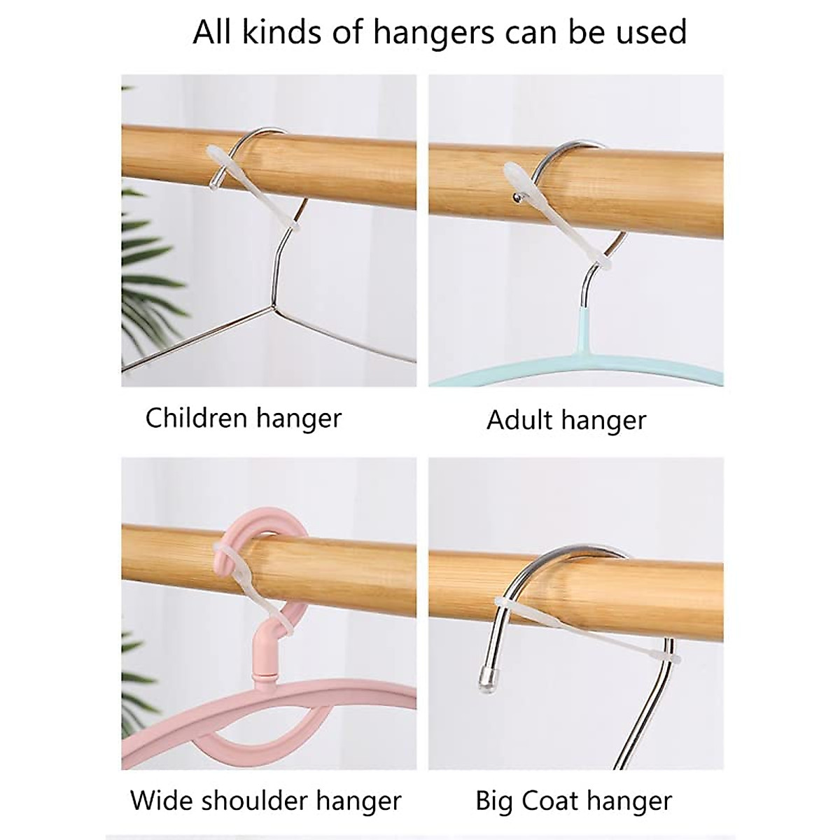 JCYUANI 40Pcs Hanger Hook Anti-Slip Silicone Fixing Buckle Used to Prevent The Clothes Rack from Being Bown Off by The Wind Any Sape of Cothes Drying Rod Can be Used