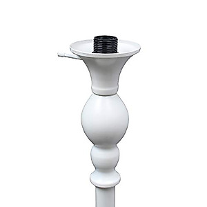 Elegant Designs LF2001-WHT 1 Light Torchiere Marbleized White Glass Shade Floor Lamp,