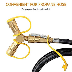 GASLAND 12 FT Low Pressure Propane Quick Connect Hose, RV Propane Quick Connect Hose, Quick Disconnect Propane Hose Extension with 1/4” Safety Shutoff Valve and Male Full Flow Plug, CSA Certified