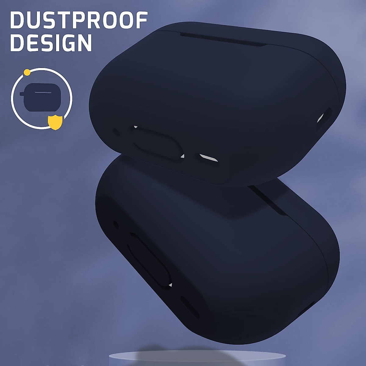 MILPROX Compatible for AirPods Pro 2nd Case, Protective Skin Cover with Keychain Silicone Strap Rope, Shockproof Soft Slim Cases Accessories Compatible for AirPods Pro 2 - White