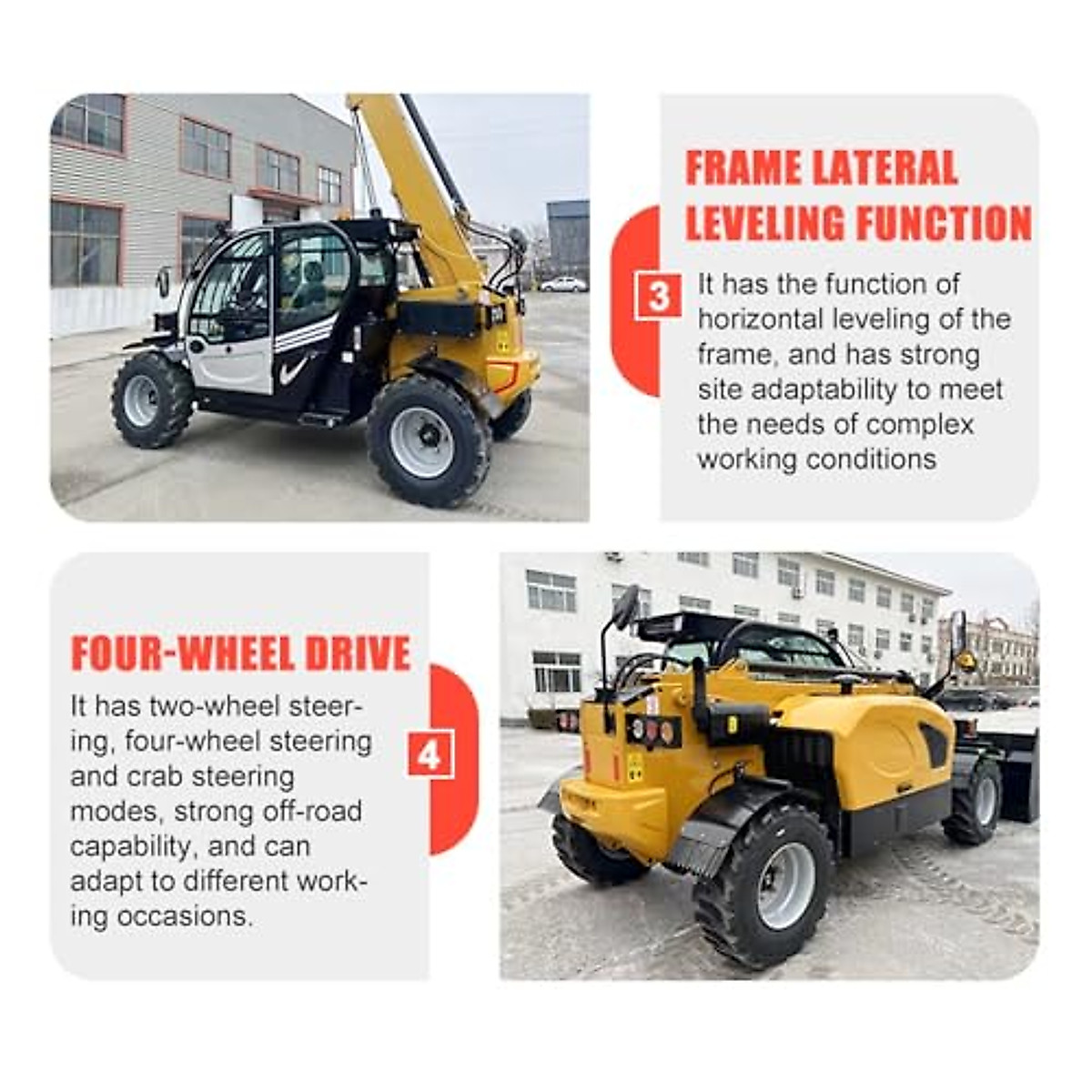 4Ton Telescopic Boom Forklift Loader 10T Telescope Forklift Advanced Telescopic Forklift with Smart Technology for Enhanced Performance and Fuel Efficiency