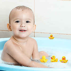 2.36 Inch Patriotic Rubber Ducks, Labor Day Red, White and Blue Stars Rubber Duckies for Fourth of July Party Supplies, Classic Rubber Duck Bath Toys for Party Favors, Baby Showers(12 Pieces)