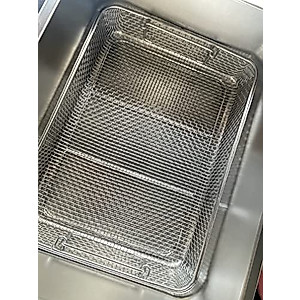 KUNWU SUS304 Stainless Steel Mesh Net Strainer Grill Basket for Medium Cat Litter Box, Rinse, Fry, Steam or Cook Vegetables & Pasta,Easy Clean Durable Net 17.5"x13.5"x3"