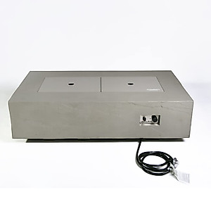 Elementi Plus Meteora Outdoor Table 55.9 Inches Fire Pit Patio Heater Concrete Firepits Outside Electronic Ignition Backyard Fireplace Cover Fire Glass Included Liquid Propane