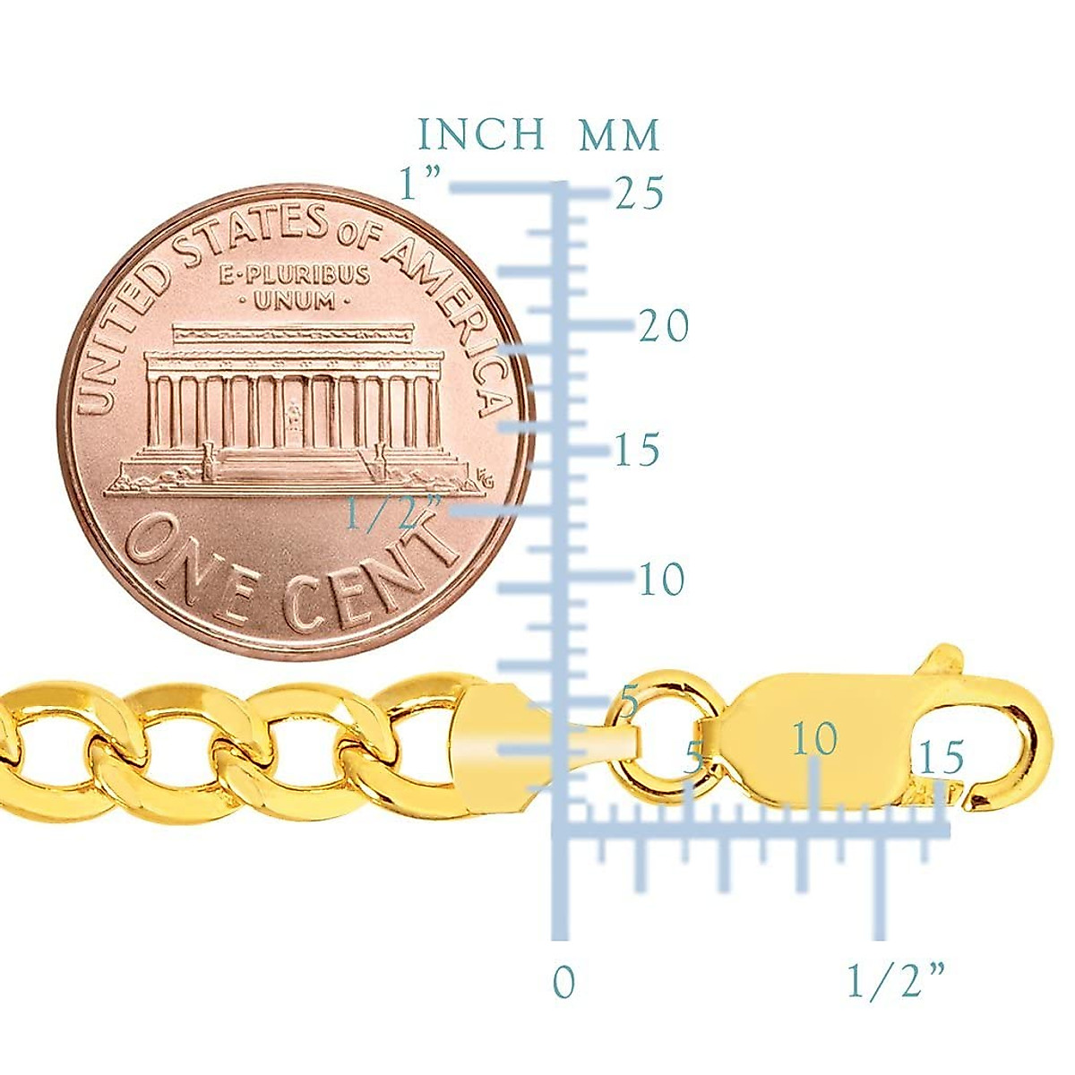 The Diamond Deal Mens 10k Hollow Yellow Gold 6.2mm Shiny Hollow Cuban Comfort Curb Cuban Chain Necklace For men for Pendants and Charms with Lobster-Claw Clasp (8",20" 22" or 24 inch)