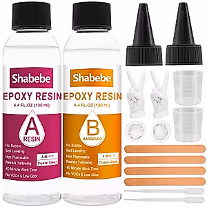Epoxy Resin, 8.8OZ Resin Kit, Epoxy Resin Crystal Clear, Not Yellowing and No Bubble Self Leveling Easy Mix 1:1 Casting & Coating for DIY Jewelry Making of The Art Resin & Epoxy Resin (8.8oz)