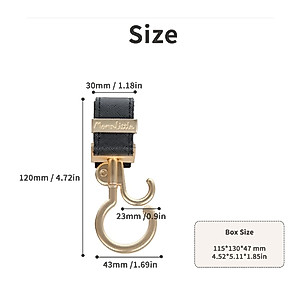 MomnLittle Multi-Purpose 2 Pack Stroller Hooks(Black) Leather Purse & Bags Hooks for Stroller Hook Accessories Bag Holder for Wagon Buggy