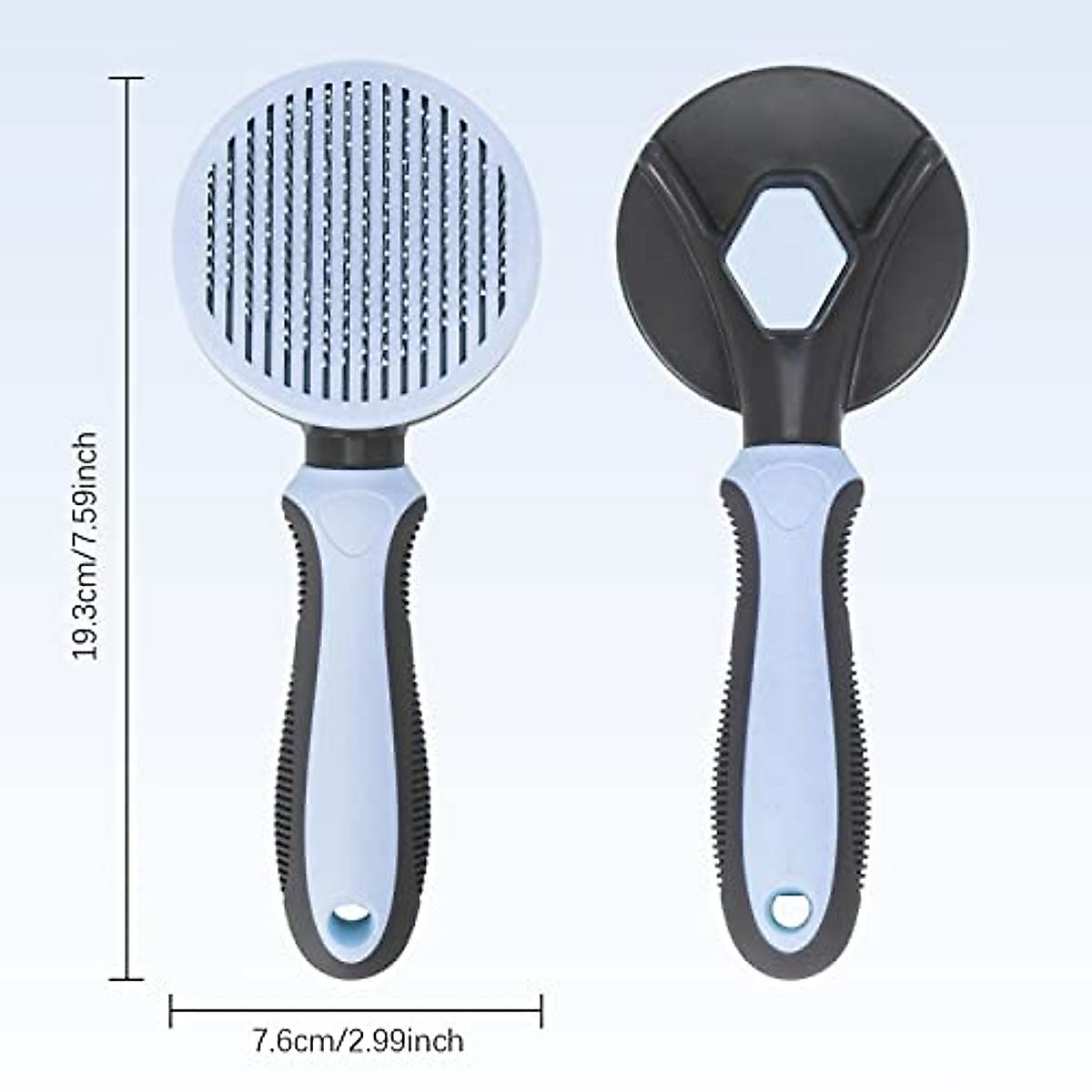 FYY Dog and Cat Brush for Shedding, Self Cleaning Dog Grooming Brush Pet Slicker Brush for Long or Short Haired Dogs Cats Grooming Supplies Blue