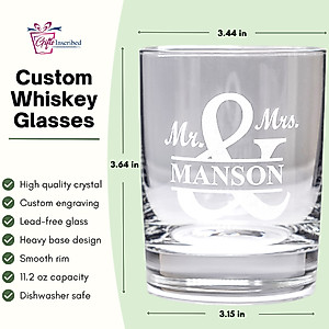 Personalized Whiskey Decanter Set – Engraved Glass Cups Drinking Glasses Set of 2 – Custom Whiskey Glasses Drinking Set – Whiskey Gifts for Men, Him, Wedding, Groomsman