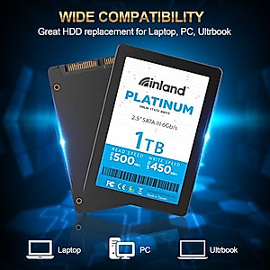 INLAND Platinum 1TB SSD SATA III 6Gb/s 2.5" 7mm TLC 3D NAND Internal Solid State Drive (1TB)
