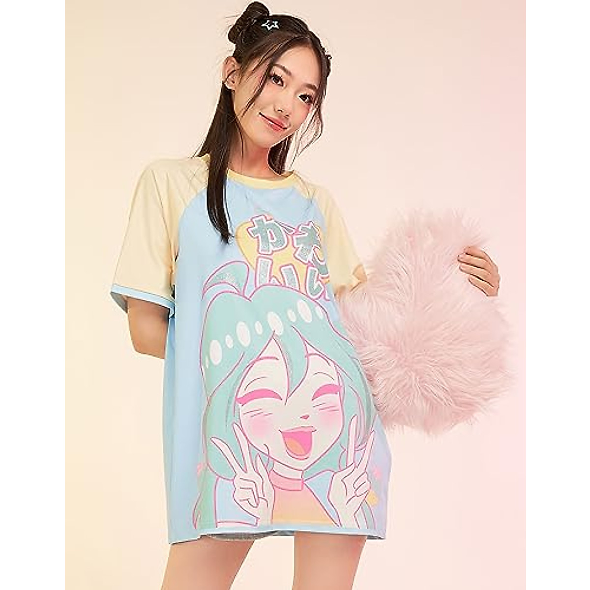 Winx Club Women's Bloom Printed Short Sleeves Crew Neck Summer Sleepwear Loungewear T-shirt Dress (extra large) Blue