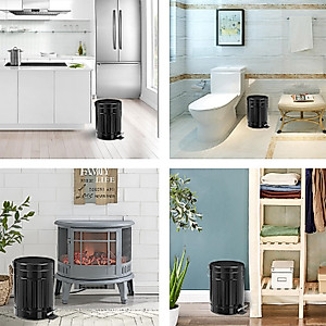 OCTMUSTARD Round Step Pet Trash with Lid,Mini Metal Pedal Bin,Small Garbage Can Wastebasket for Home,Car or Office