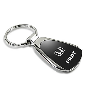 Au-TOMOTIVE GOLD Tear Drop Metal Key Ring for Honda Pilot (Black)