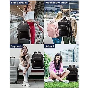 LOVEVOOK Travel Backpack for Women Men as Personal Item Flight Approved, 40L Luggage Carry On Backpack, 17.3inch Large Daypack Laptop Waterproof Outdoor Sports with 3 Packing Cubes, Black