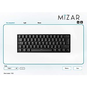 Mizar MZ60 Luna Mechanical Gaming Keyboard | 60% Keyboard 62 Key ANSI US Layout | RGB LED Backlit | Anti Ghosting NKRO | Progammable Macro Keys | Hotswap Gateron Optical Blue Switches | White