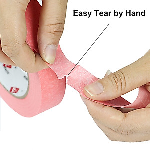 BOMEI PACK Pink Painters Tape 0.94-Inches x 55 Yards (3-Pack), Painters Masking Tape Bulk - Sharp Edge Line Technology, Produces Sharp Lines | Residue-Free and Artisan Grade Wall Trim Tape