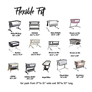 Cambria Baby 100% Organic Cotton 2 Pk of Bedside Sleeper Bassinet Fitted Sheets for Mika Micky, Baby Delight, Ronbei, KOOLA Baby, Cloud Baby, AMKE, Angelbliss, Maxi COSI, Arm's Reach, and More.