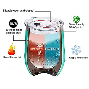 75th Birthday Gifts for Her Women 75th Birthday Decorations for her 75 year old birthday gifts for her 12oz Stainless Steel Insulated Wine Tumbler