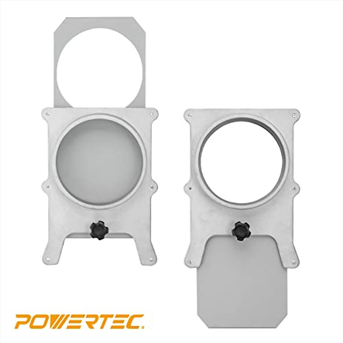 POWERTEC 70135V 4" Aluminum Blast Gate for Dust Collector, Dust Collection Fittings