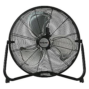Hurricane Floor Fan - 20 Inch, Pro Series, High Velocity, Heavy Duty Metal Floor Fan for Industrial, Commercial, Residential, and Greenhouse Use - ETL Listed, Black