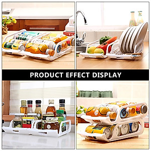 Hemoton 2pcs Soda Can Dispenser Beverage Holder for Fridge Kitchen Countertops Cabinets Plastic Canned Food Pantry Storage Rack Beverage Organizer