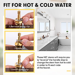 2 Packs Shower Faucet Cartridge Compatible with American Standard 994053-0070a or 994053-0070a/H Bathroom Faucet Cartridge, 4z-24h Hot and Cold Replacement Stem, Brass