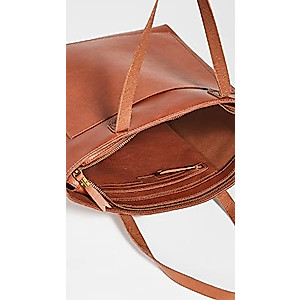 Madewell Women's The Zip-Top Medium Transport Tote, English Saddle, Tan, Brown, One Size