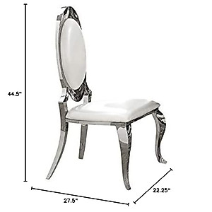 Coaster Furniture Antoine Oval Back Cream and Chrome (Set of 2) Side Chair 107872N