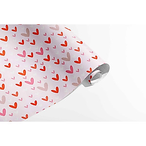 WOPARTY Pink Wrapping Paper Roll for Gril- Ballet, Swan, Heart style with Cut Lines for Birthday, Holiday, Wedding, Baby Shower - 3 Rolls - 17 in X 120 in Per Roll