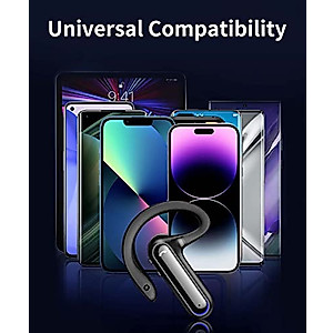 Jassco Bluetooth Earphones, Wireless Open Ear Headphones with Earhooks, 40H Playtime Hands-Free Earbuds with LED Display, Wireless Earphones Earpieces with Mic for Business, Travel, Driving, Workout