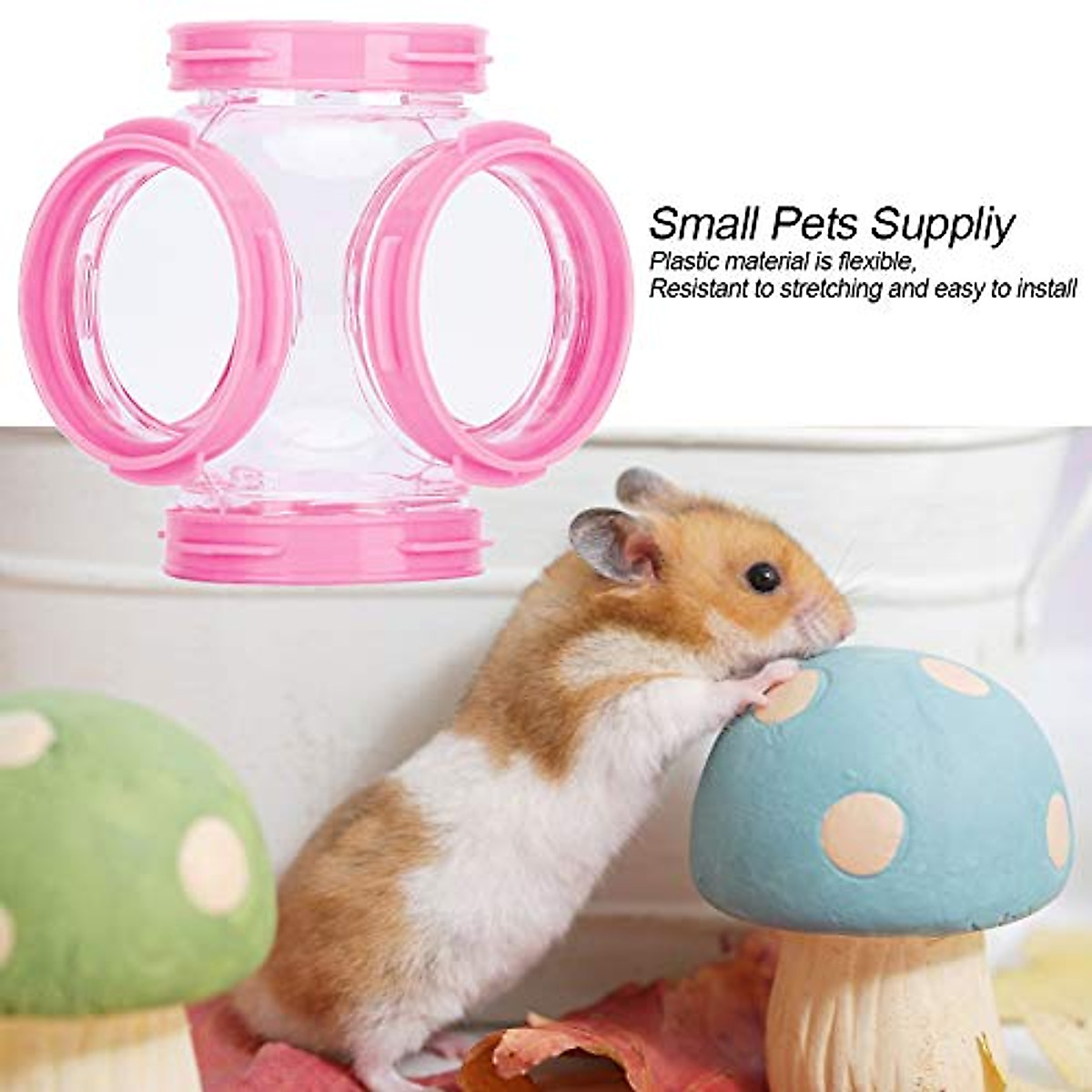 Boquite Valentine's Day Carnival 2Pcs Pipeline Training Line Accessories DIY Hamster Sports Tunnel, Hamster Toy Tubes, for Hamsters Pets(Pink)