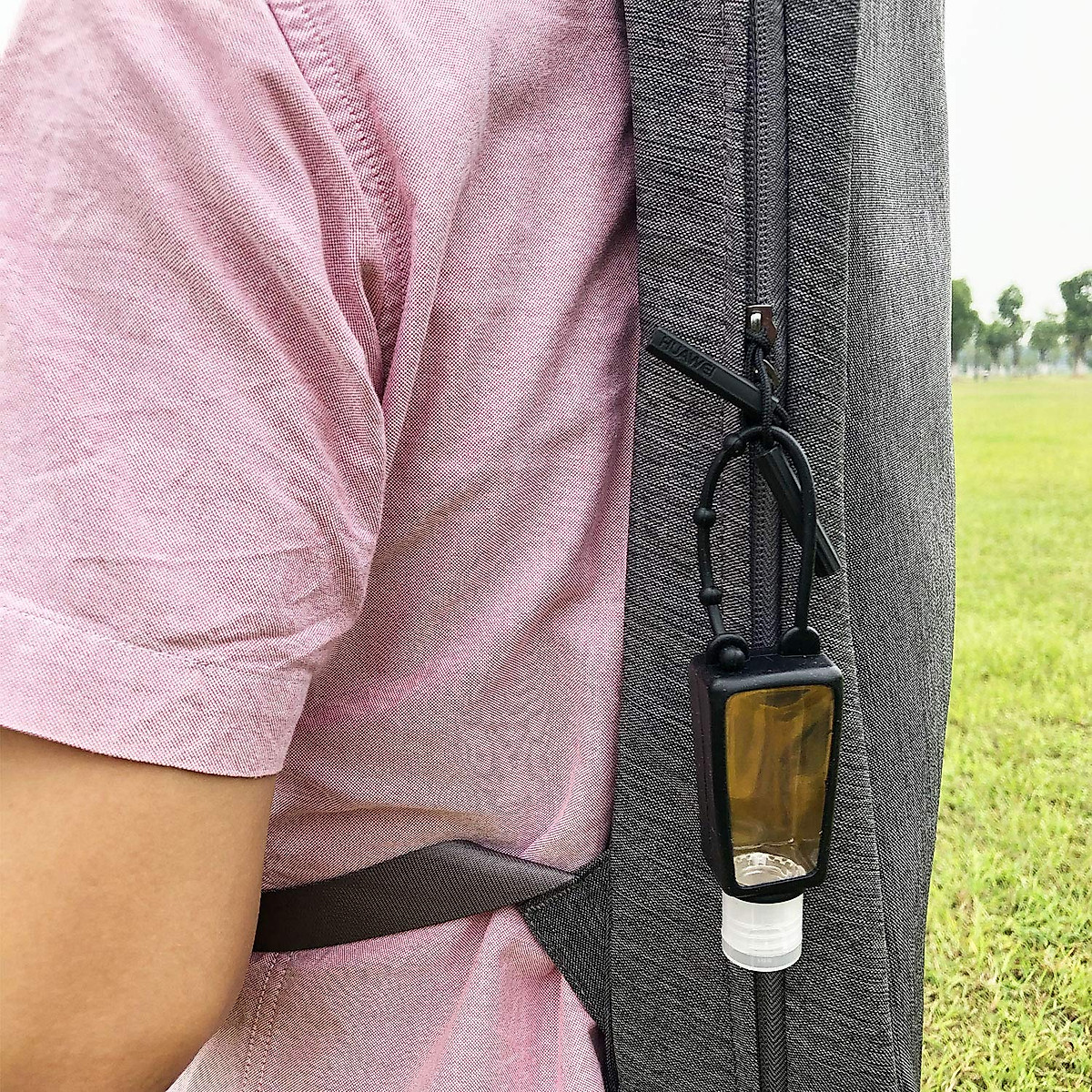 TanzDom 12 Pack Kids Hand Sanitizer Holder Keychain, Empty Travel Size Bottle with Silicone Keychain Holder and Flip Cap Reusable Squeeze Containers 30ml/1oz for Backpack, Pocketback, School, Camping