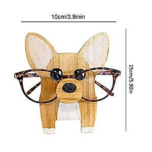 Yaoercty Delivered Before Christmas - Cute Creative Animal Glasses Rack Holder, 1PC Cute Wooden Animal Shaped Glasses Frame Home Office Desktop Decor,Valentine's Day (Khaki)