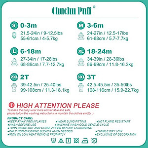 Chuchu Puff Baby Sleeping Bag, Autumn and Winter, Detachable Long Sleeves 2.5 Tog Inverted Zipper Warm Wearable Blanket Super Soft Breathable Cotton Baby Sleep Bag fit Infants and Toddler, 6-18 Months