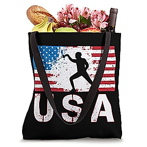 Fencing USA team American flag US Fencers epee men women Tote Bag