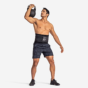 Sweet Sweat 'Pro-Series' Waist Trimmer (Black) with Adjustable Velcro Straps (Medium/Large)